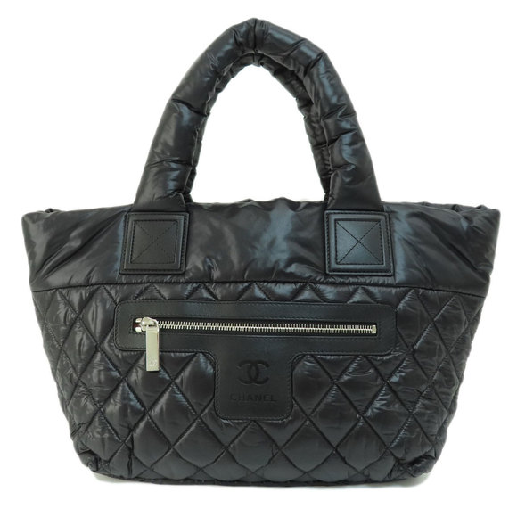 CHANEL | Bags | Chanel Coco Coon Tote Handbag Nylon Material Black ...